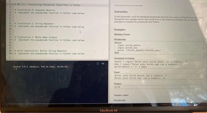 Solved ructions for your foochon Instructions In this | Chegg.com