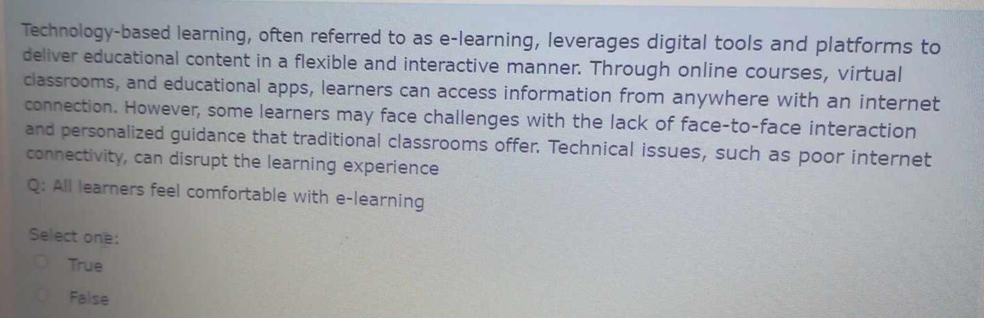 Solved Technology-based learning, often referred to as | Chegg.com