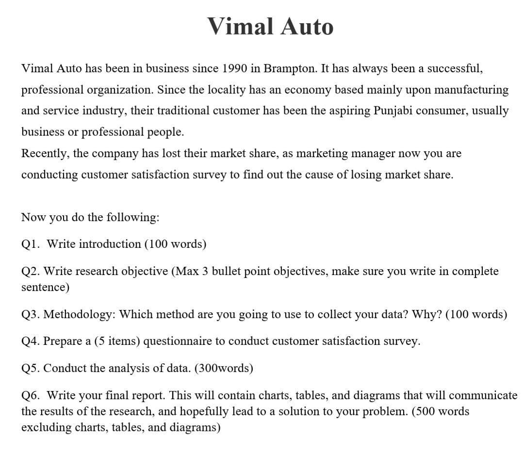 Solved Vimal Auto has been in business since 1990 in | Chegg.com