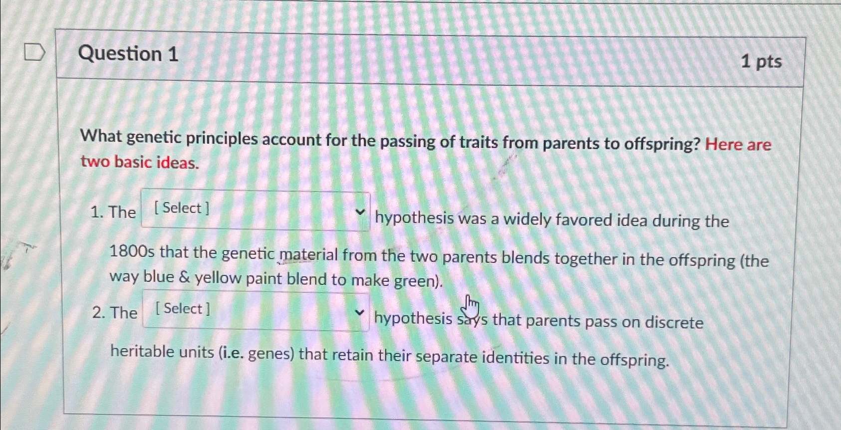 Solved Question 11ptsWhat genetic principles account for the | Chegg.com