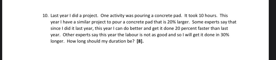 Solved Last year I did a project. One activity was pouring a | Chegg.com