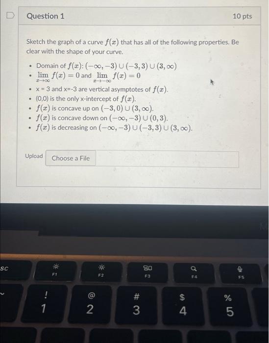 Solved SC Question 1 Sketch the graph of a curve f(x) that | Chegg.com