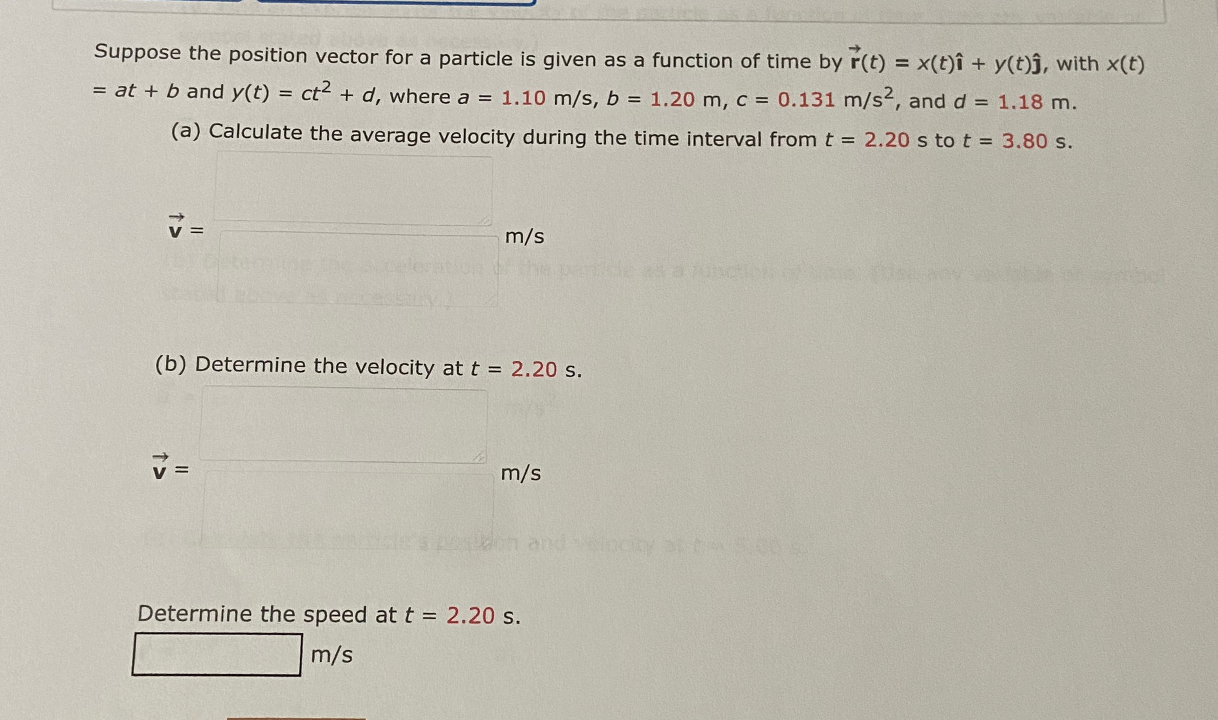 Solved Suppose the position vector for a particle is given | Chegg.com