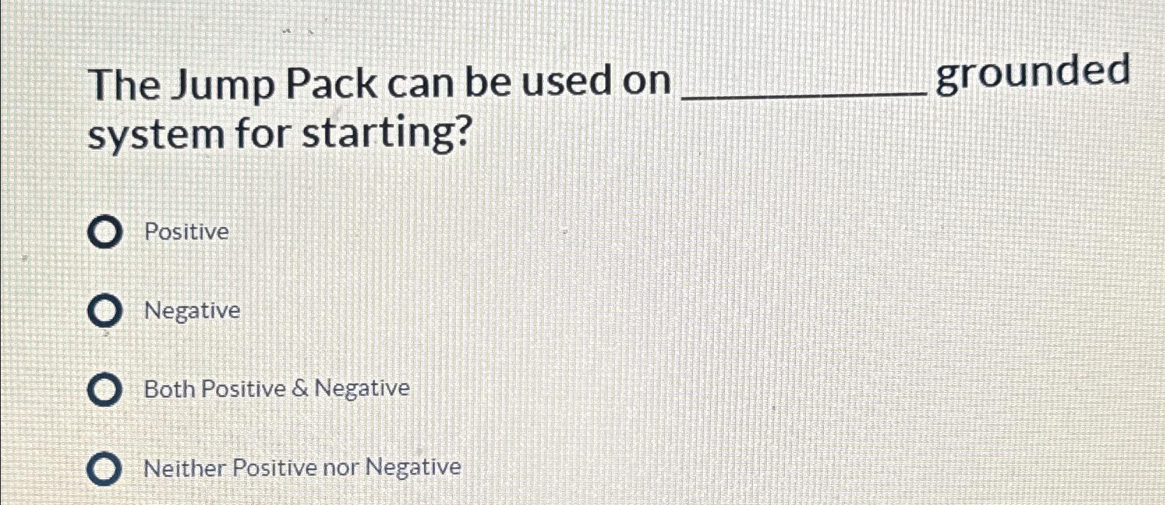 Solved The Jump Pack can be used ongrounded system for | Chegg.com