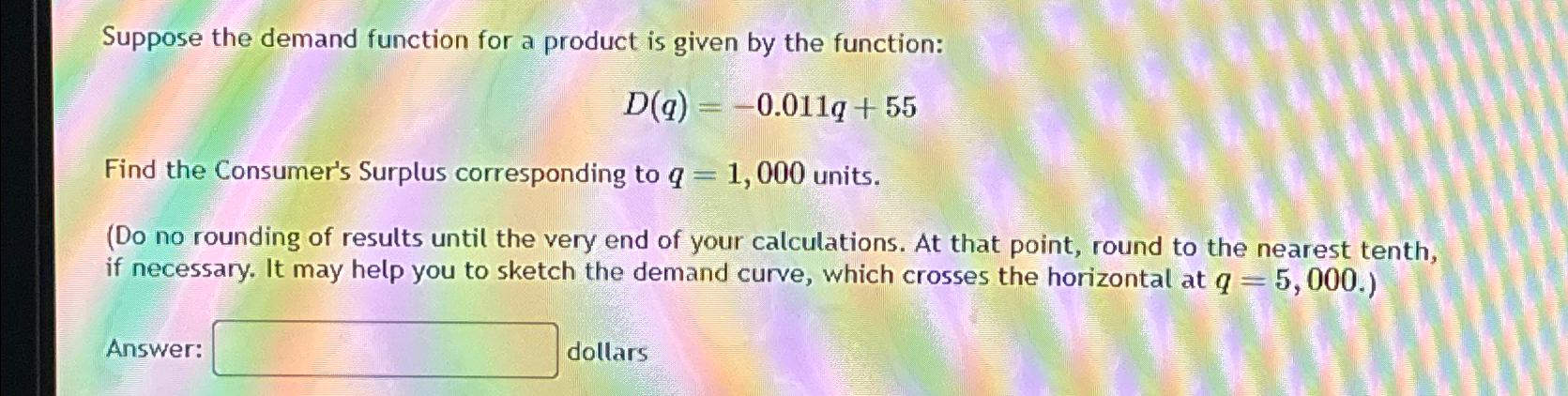 Solved Suppose the demand function for a product is given by | Chegg.com