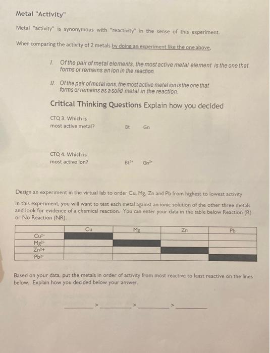 Solved Design an experiment in the virtual lab to order | Chegg.com