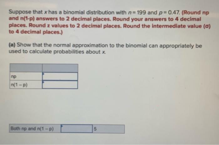 Solved Suppose that x has a binomial distribution with n = | Chegg.com