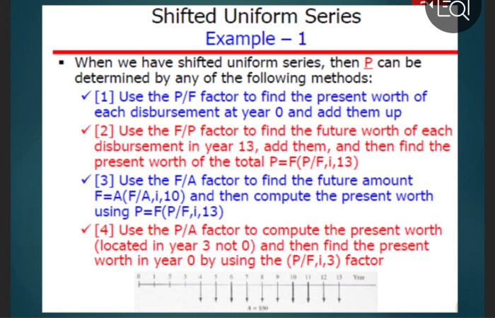 Solved Shifted Uniform Series Example – 1 When we have | Chegg.com
