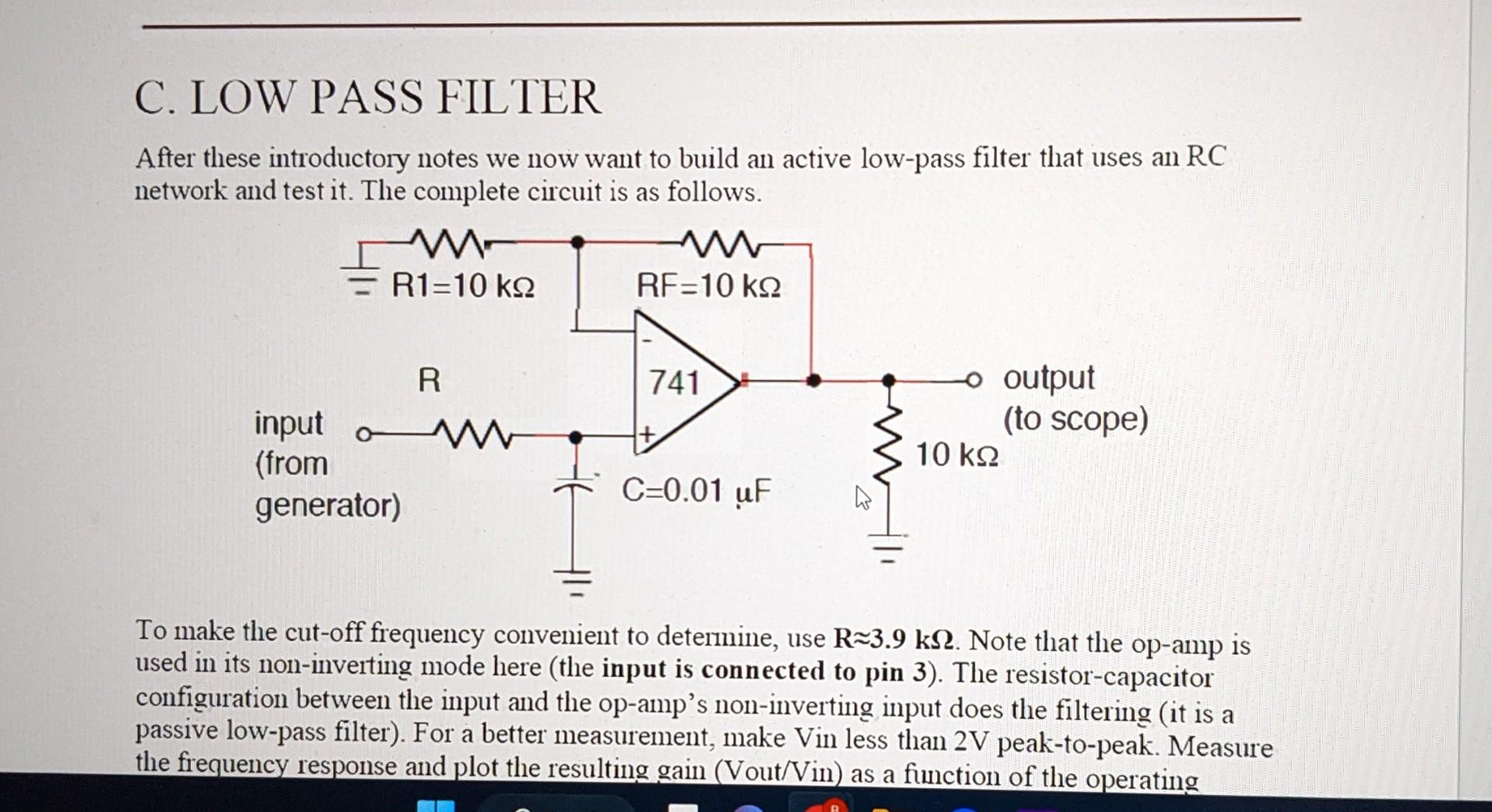 Solved High Pass Filter:a. Determine the cut off frequency | Chegg.com