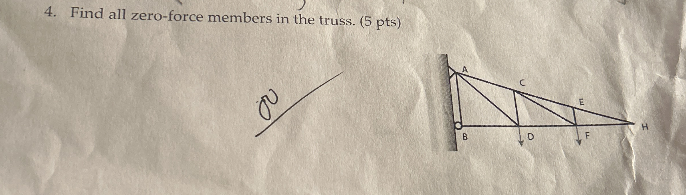 Solved Find all zero-force members in the truss. (5 ﻿pts) | Chegg.com