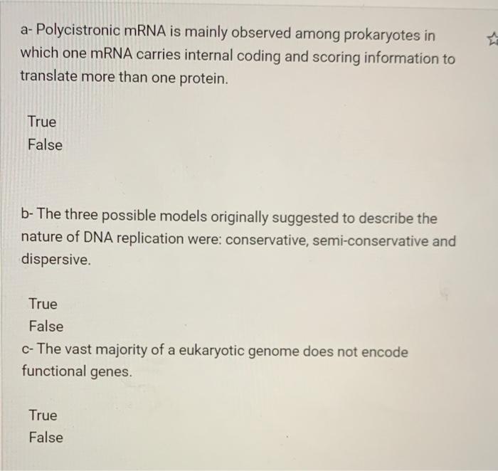 Solved a- Polycistronic mRNA is mainly observed among | Chegg.com