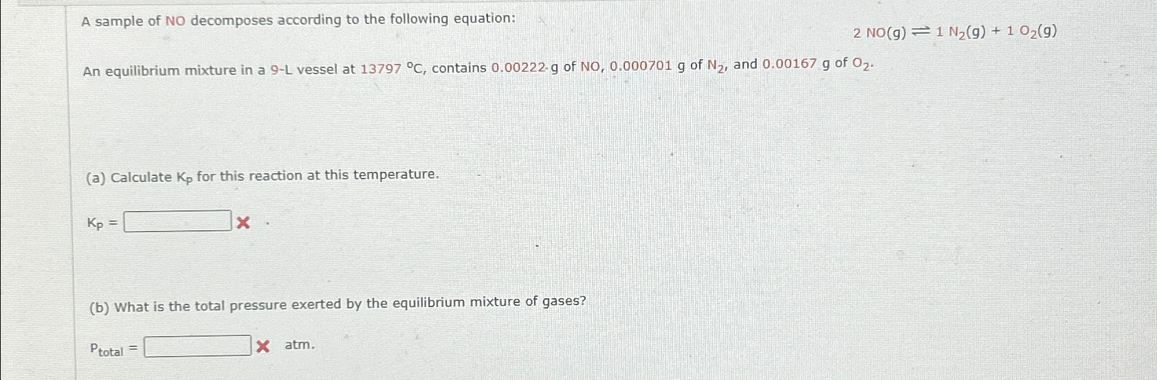Solved A sample of NO decomposes according to the following | Chegg.com