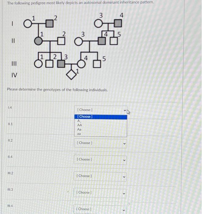 Solved The following pedigree most likely depicts an | Chegg.com
