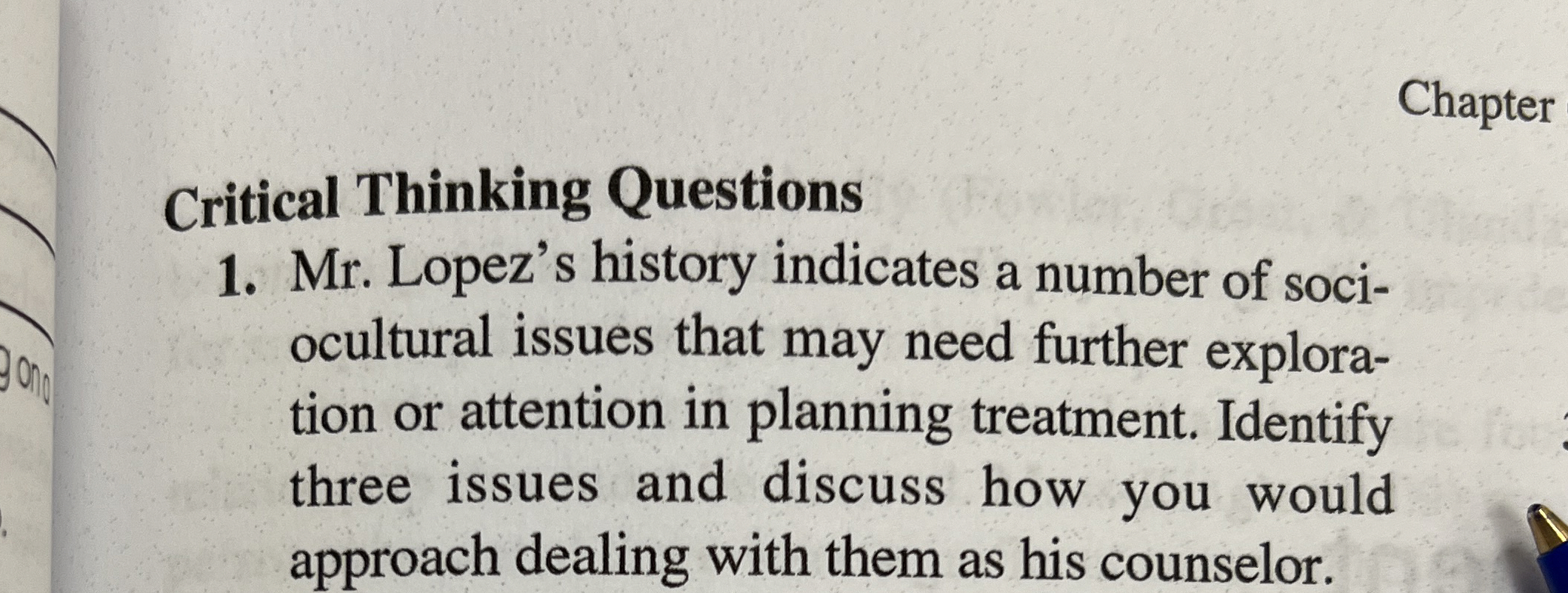 Solved ChapterCritical Thinking QuestionsMr. ﻿Lopez's | Chegg.com