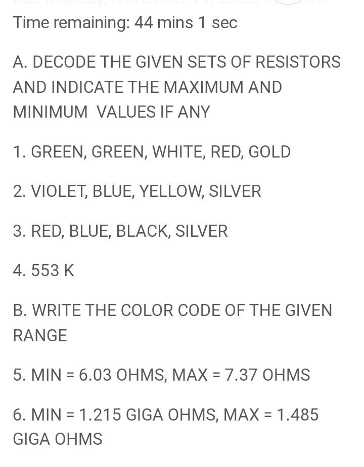 Solved Time remaining: 44 mins 1sec A. DECODE THE GIVEN SETS | Chegg.com