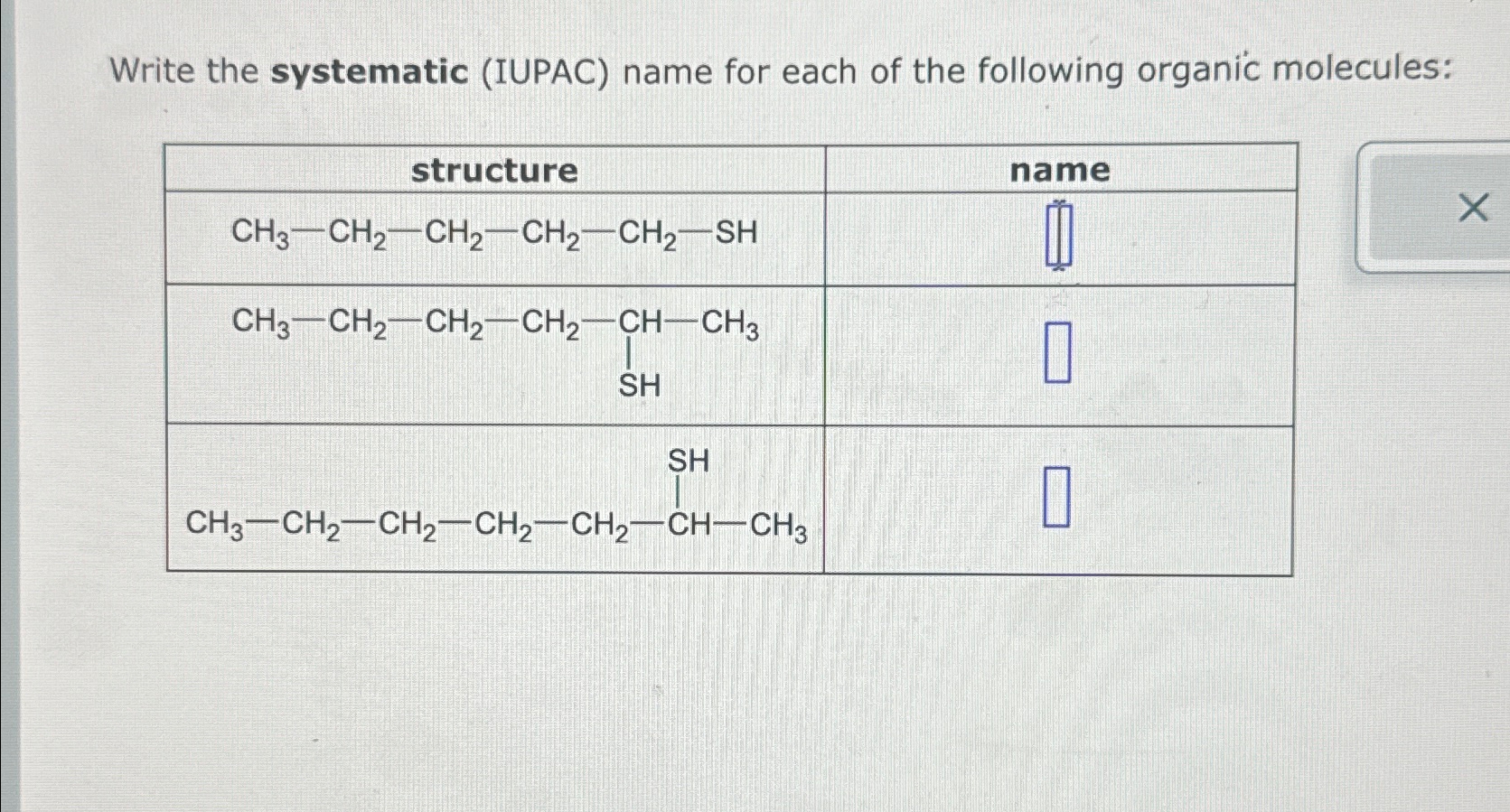 Solved Write the systematic (IUPAC) ﻿name for each of the | Chegg.com