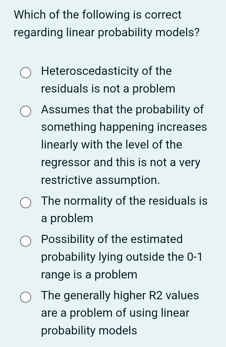 Solved Which of the following is correct regarding linear | Chegg.com