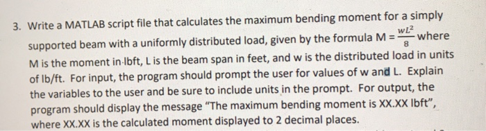 Solved 3. Write a MATLAB script file that calculates the | Chegg.com