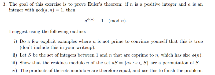 Solved The goal of this exercise is to prove Euler's | Chegg.com