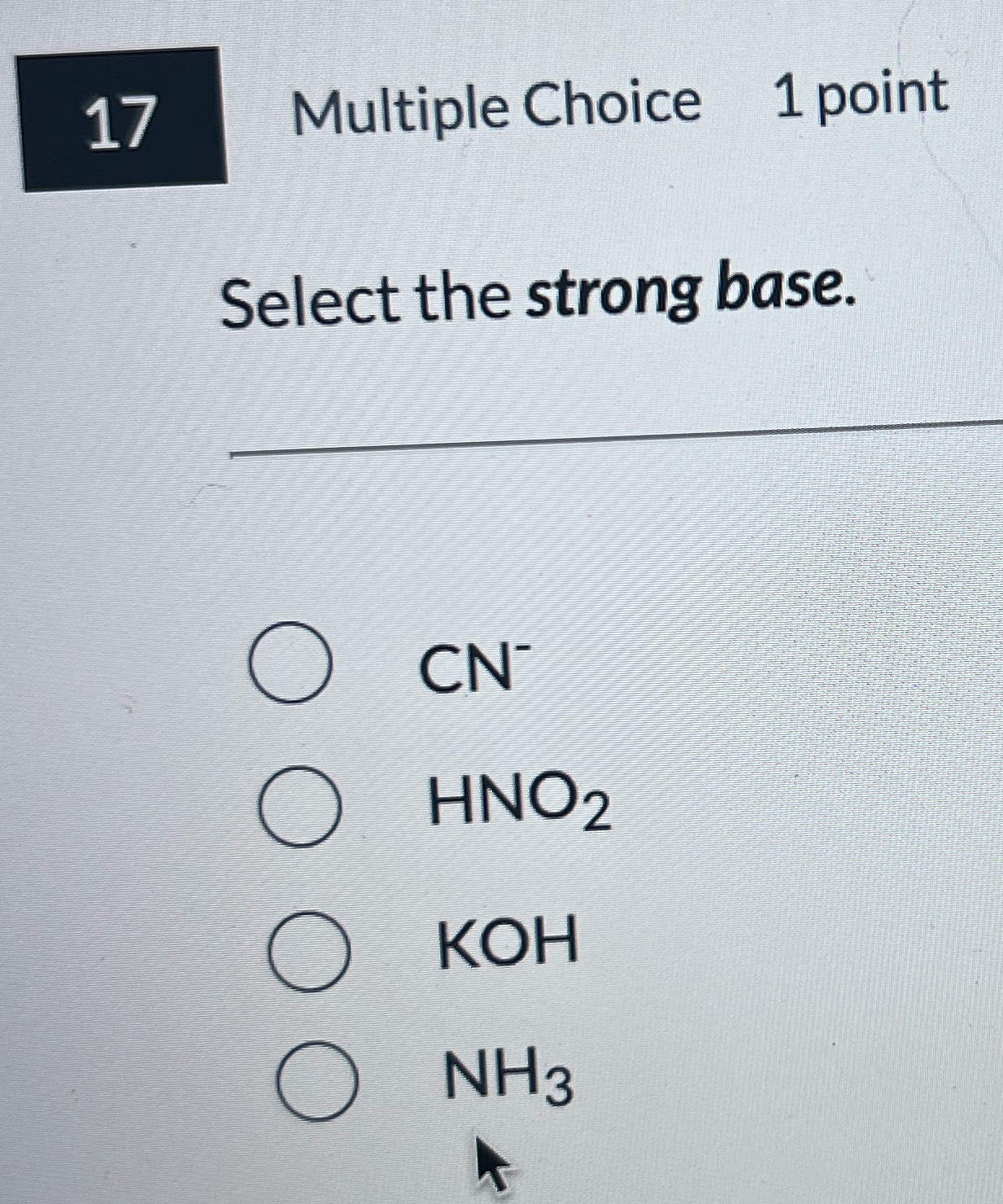 Solved Multiple Choice1 pointSelect the strong | Chegg.com Solved Multiple Choice1 pointSelect the strong | Chegg.com