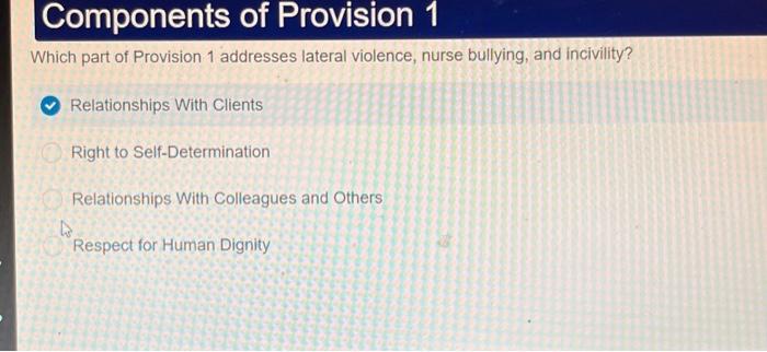 Solved Components of Provision 1 Which part of Provision 1 | Chegg.com