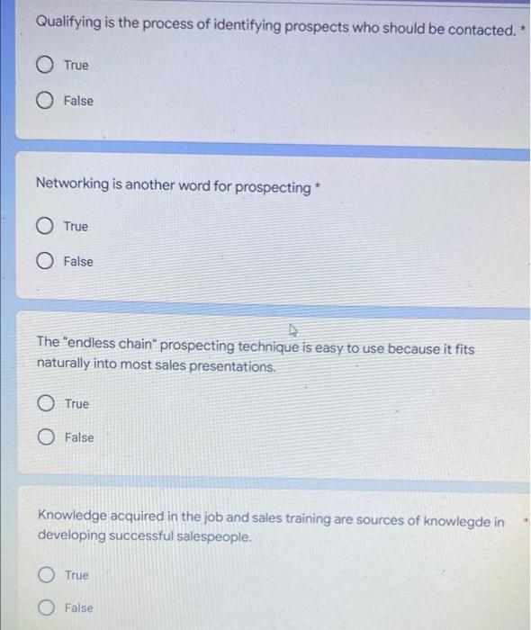 Solved Qualifying is the process of identifying prospects | Chegg.com