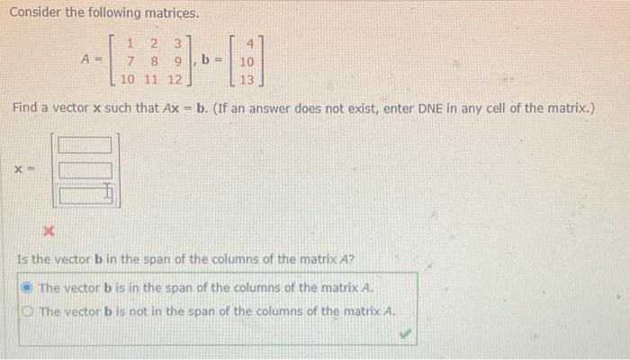 Solved Consider the following matrices. | Chegg.com