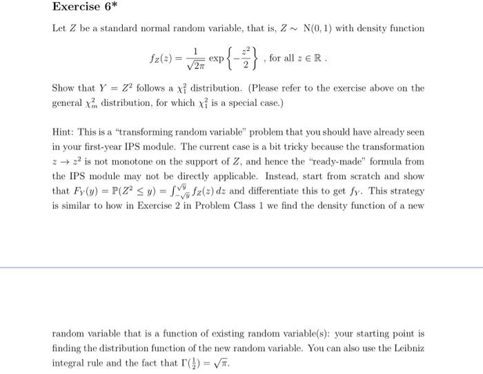 Solved Let \\( Z \\) be a standard normal random variable, | Chegg.com