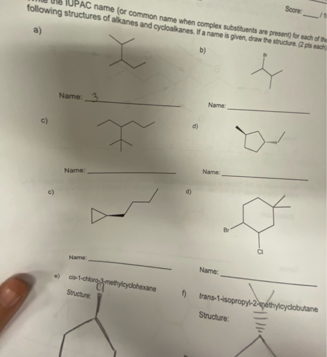 Solved the IUPAC name for common name when complex | Chegg.com