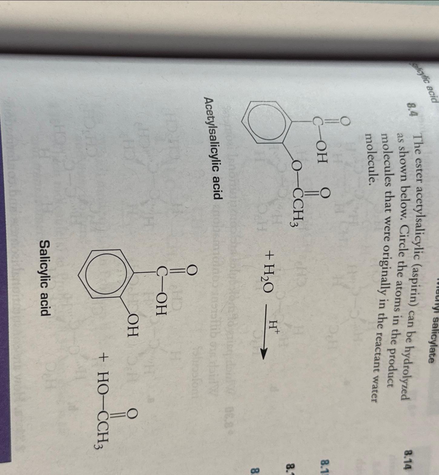 Solved (yatic acid8.4 ﻿The ester acetylsalicylic (aspirin) | Chegg.com
