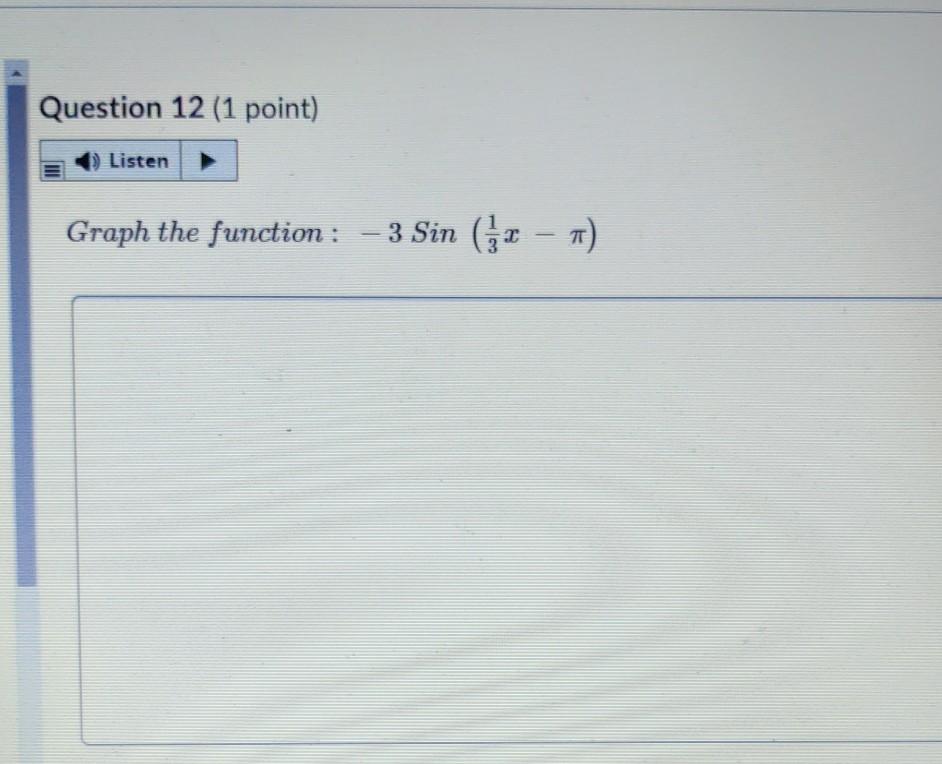 Solved Question 12 (1 point) 13 Listen Graph the function : | Chegg.com
