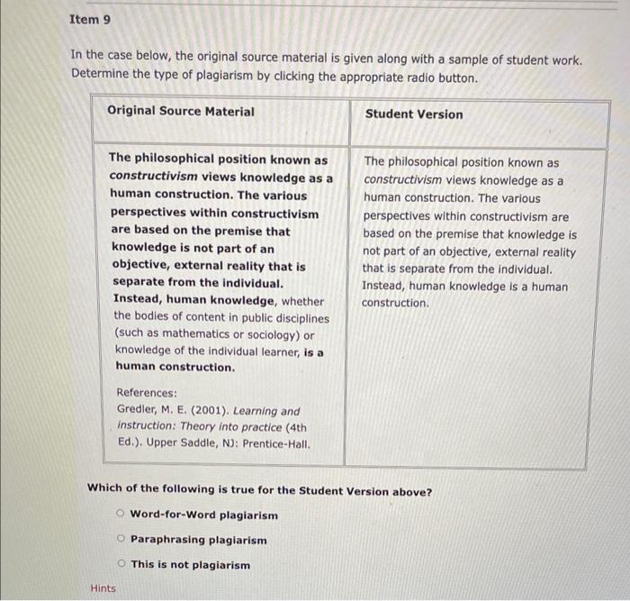 In the case below, the original source material is | Chegg.com