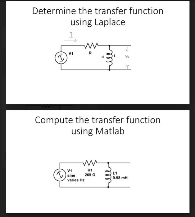 Solved Determine the transfer function using Laplace Compute | Chegg.com