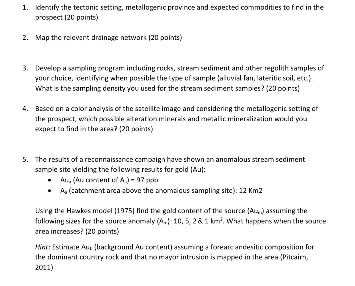 Solved Identify the tectonic setting, metallogenic province | Chegg.com