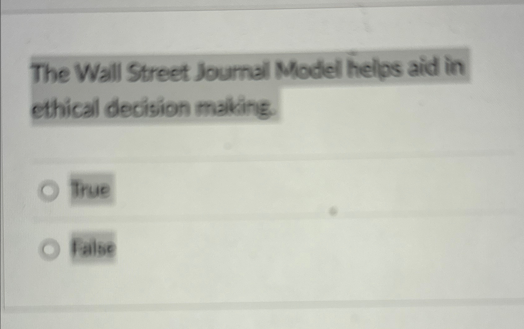 Solved The Wall Street Journal Model helps aid in ethical | Chegg.com