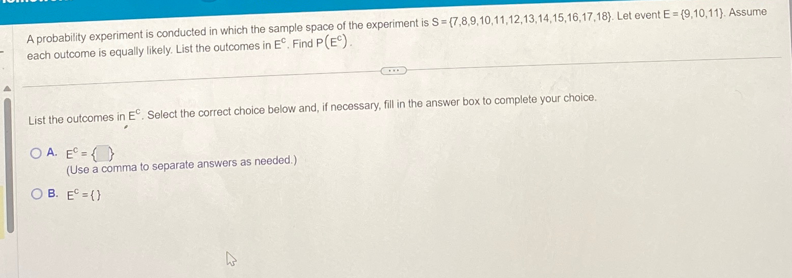 Solved A probability experiment is conducted in which the | Chegg.com
