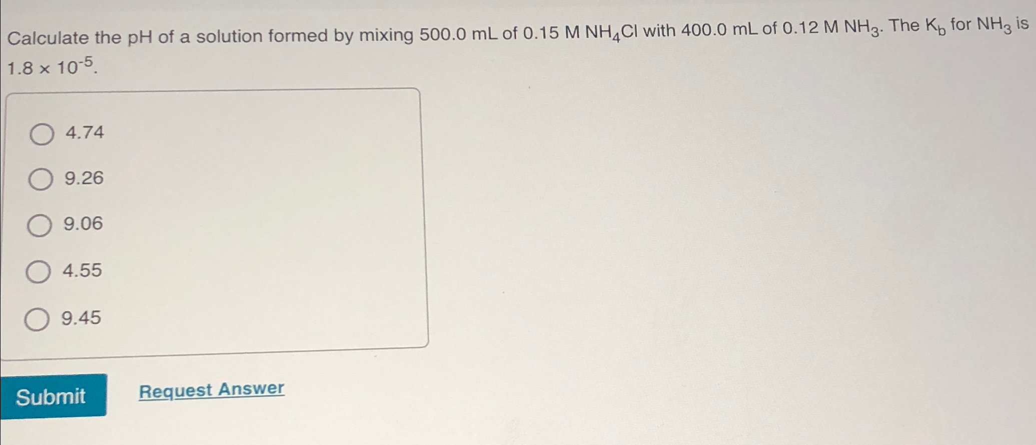 Solved Calculate the pH ﻿of a solution formed by mixing | Chegg.com