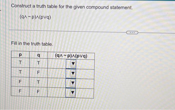 Solved Construct a truth table for the given compound | Chegg.com