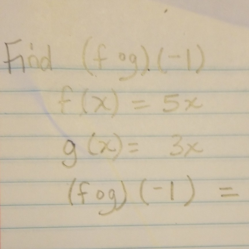 Solved Find (fog) (-1) € (x) = 5x 3 (fog) (-1) = | Chegg.com
