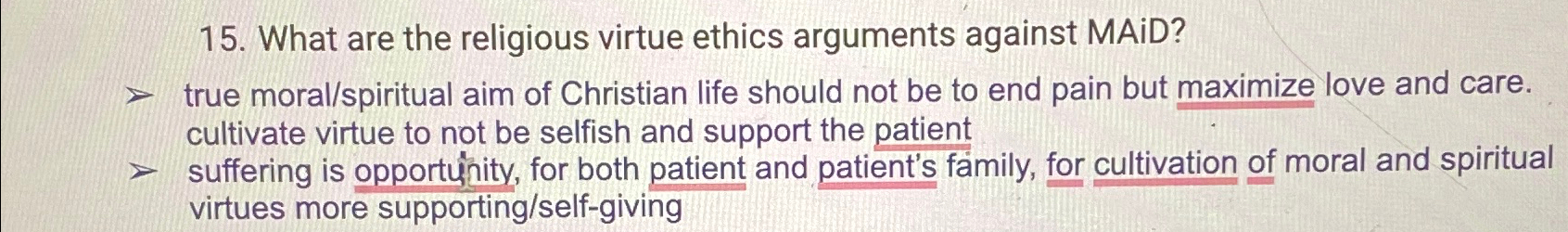 Solved What are the religious virtue ethics arguments | Chegg.com