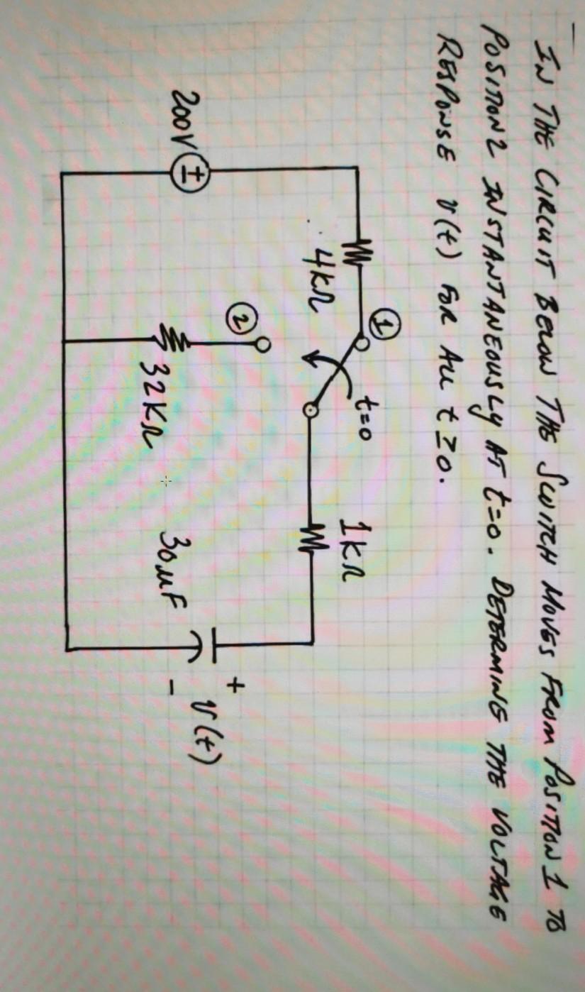 Solved IN THE CIRCUIT BELOW THE SWITCH MOVES from Position 1 | Chegg.com
