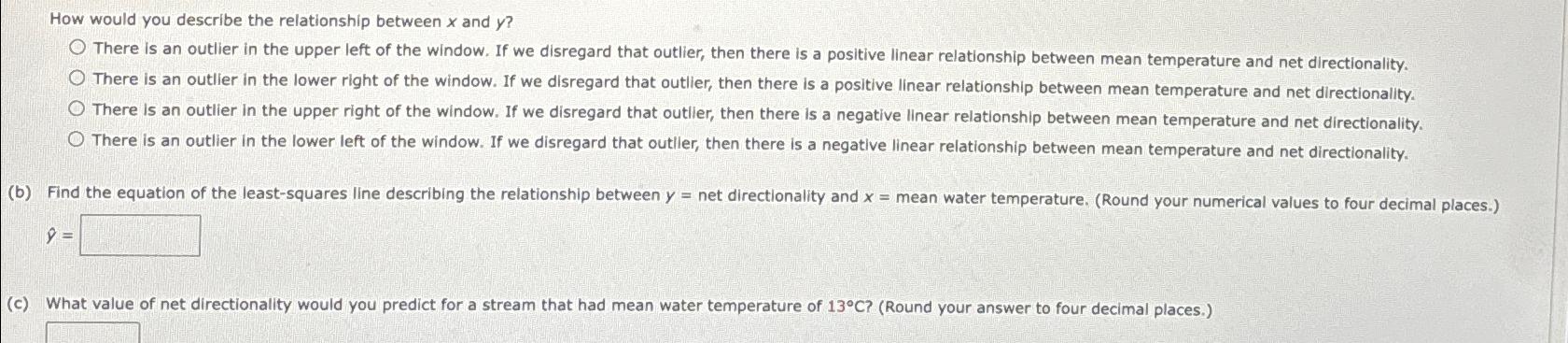 How would you describe the relationship between x and | Chegg.com