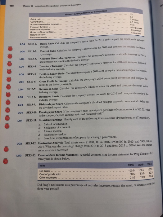 Chapter 13 Analysis and interpretation of Financial | Chegg.com