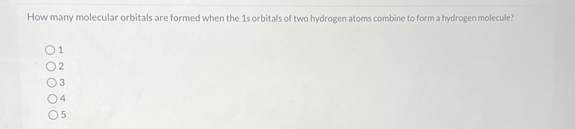 Solved How Many Molecular Orbitals Are Formed When The 1 ﻿s