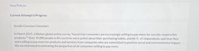 Solved Socially Conscious Consumers In March 2015, a Nielsen | Chegg.com