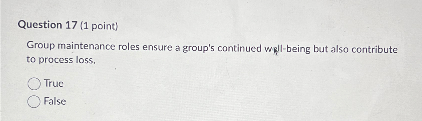 Solved Question 17 (1 ﻿point)Group maintenance roles ensure | Chegg.com