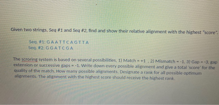 Solved BIO 332: BIOINFORMATICS Exercise 2: An Exercise on | Chegg.com