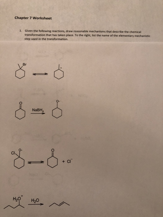 Solved Chapter 7 Worksheet 1. Given the following reactions, | Chegg.com