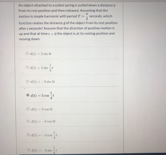 Solved An object attached to a coiled spring is pulled down | Chegg.com