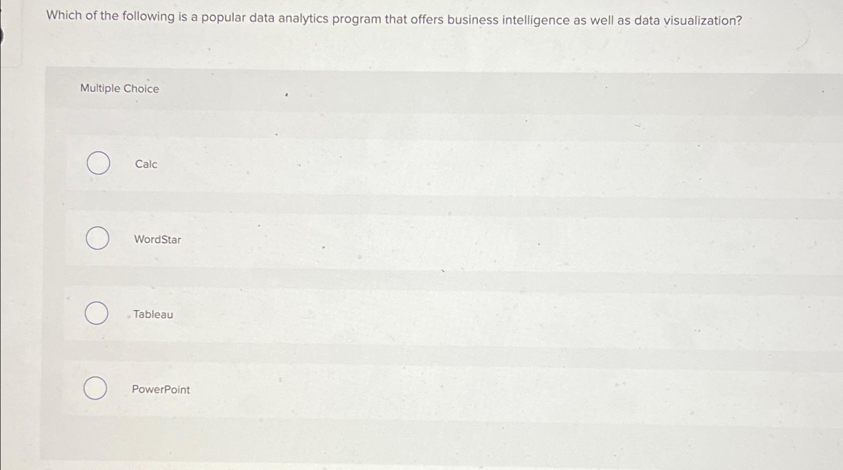 Solved Which of the following is a popular data analytics | Chegg.com